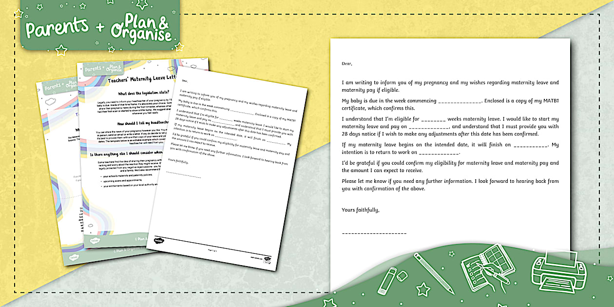 Editable Maternity Leave Letter | Teachers' Maternity Leave Planner