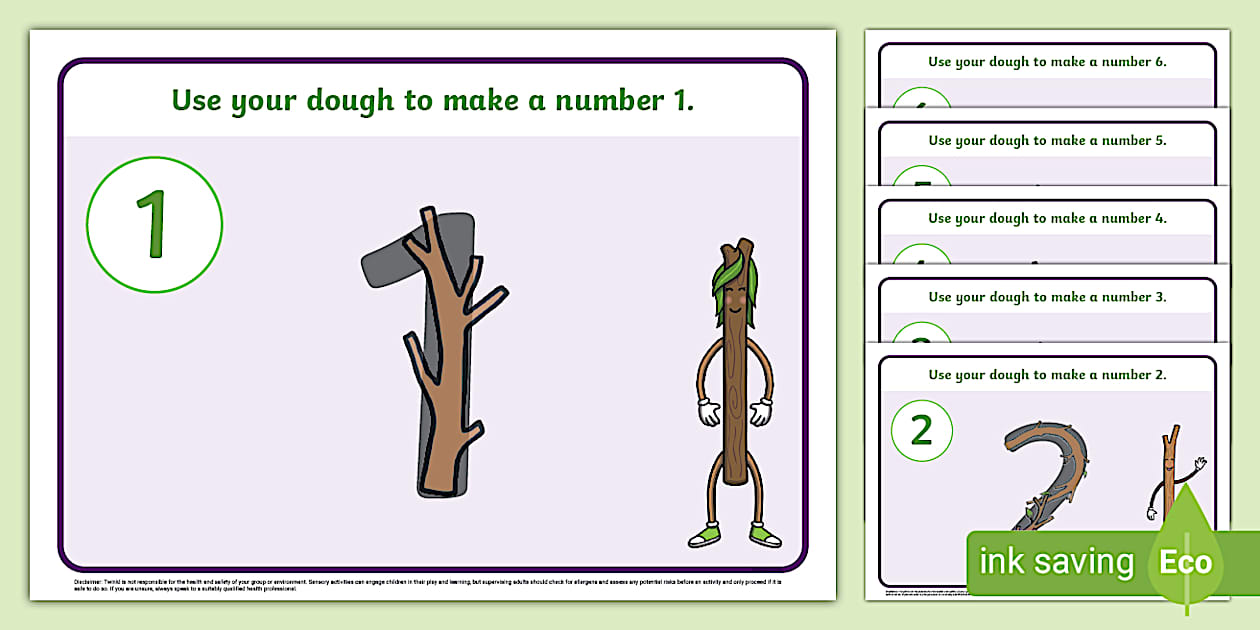 Editable Mr Twig Numbers 1 - 20 Modelling Dough Mats