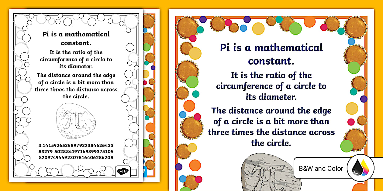 Definition of Pi Poster (professor feito) - Twinkl