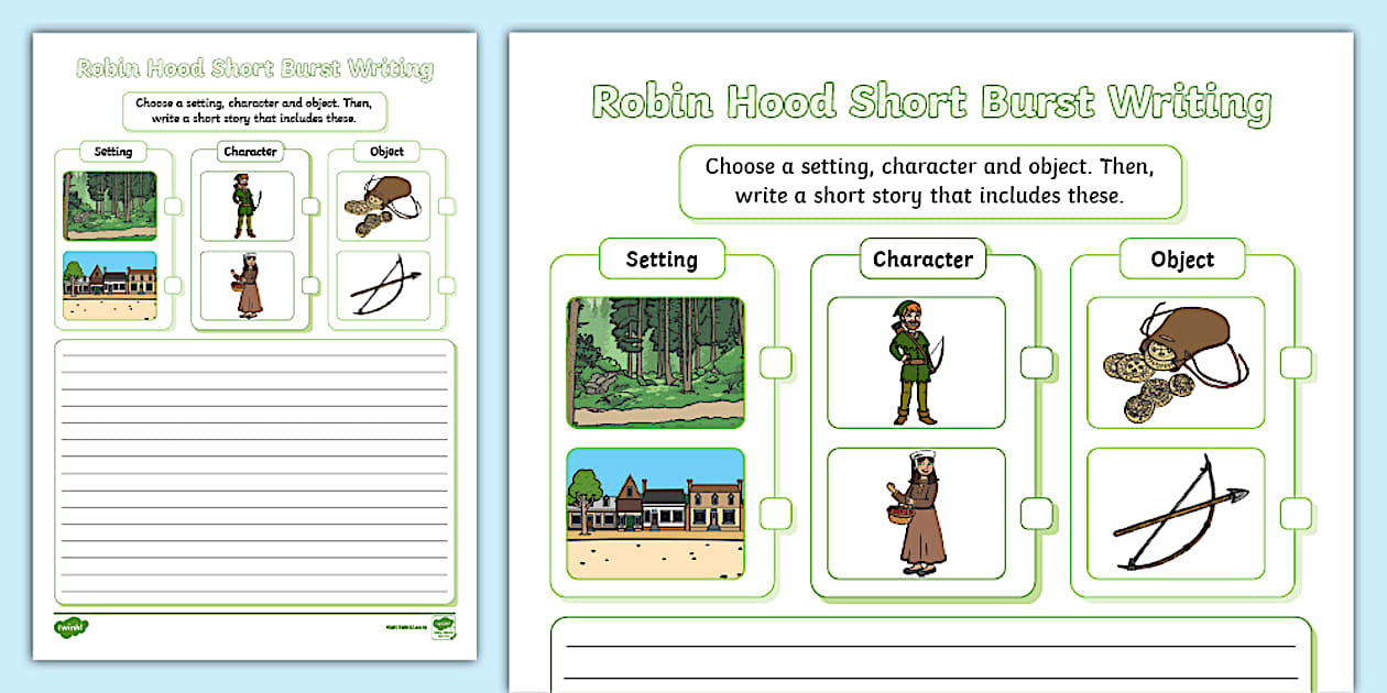 Robin Hood Short Burst Writing Template - Twinkl