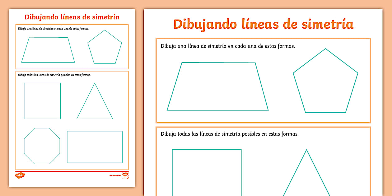 Ficha de actividad: Dibujando líneas de simetría