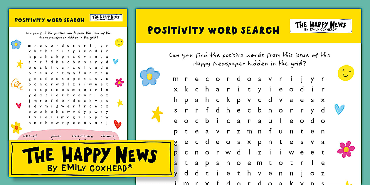 FREE! - The Happy Newspaper: Positivity Word Search (Issue 29)