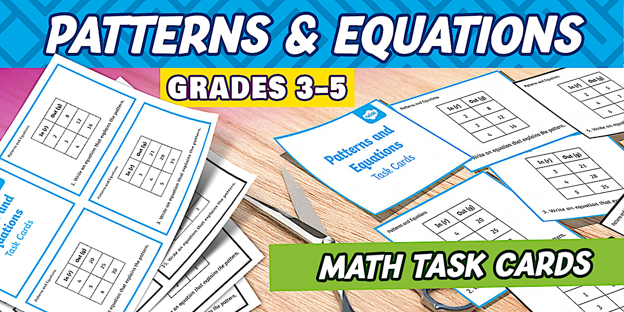 Patterns and Equations Task Cards for 3rd-5th Grade - Twinkl