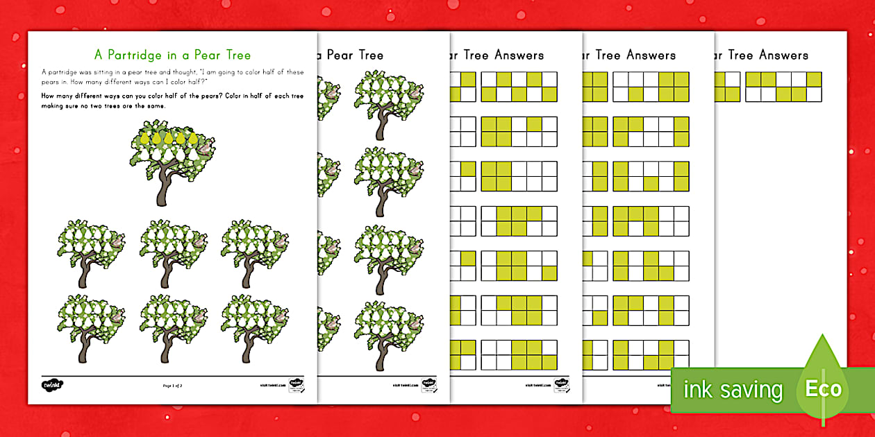Partridge in a Pear Tree Worksheet (teacher made) - Twinkl