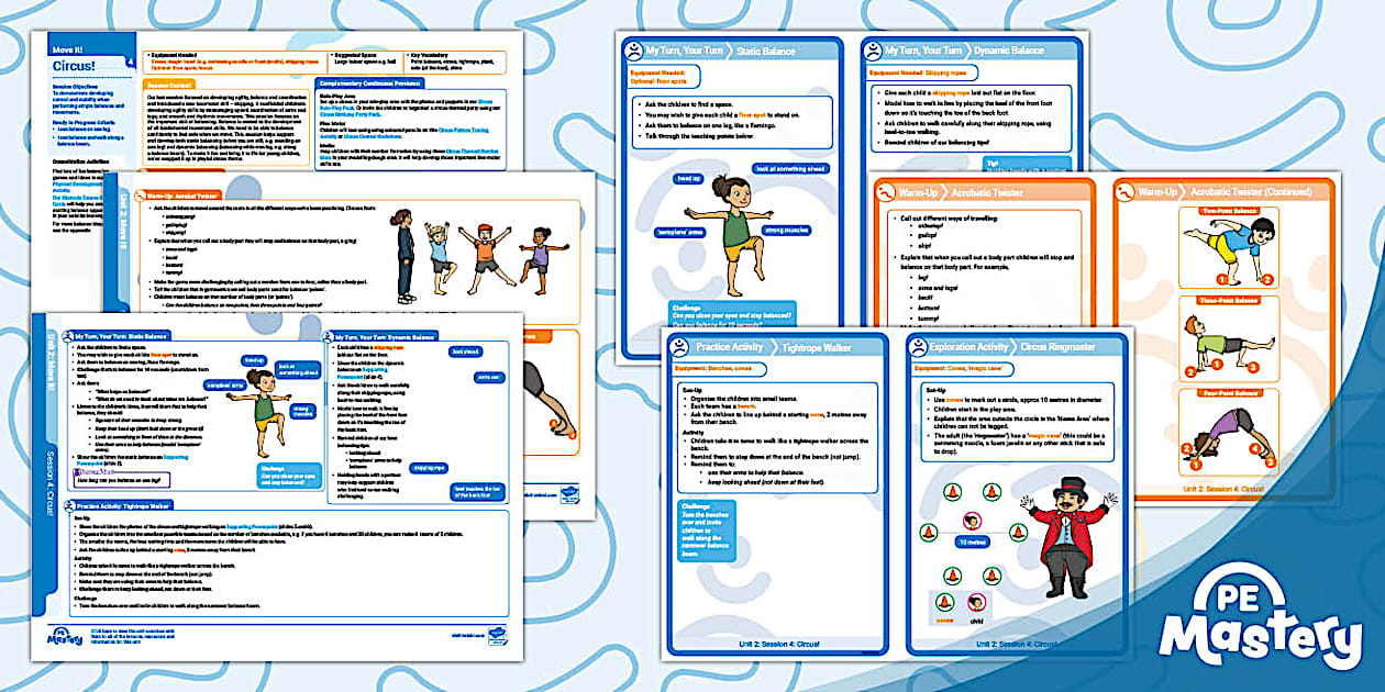 Reception PE Circus Agility & Balancing PE Lesson Pack
