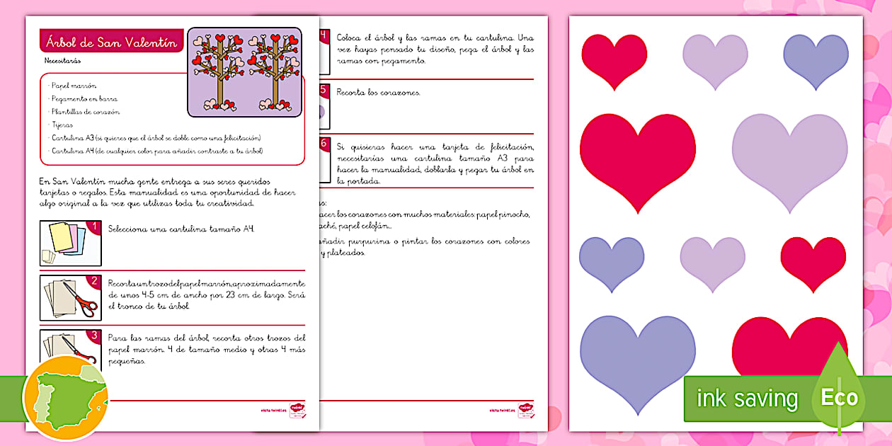 Manualidad: Árbol de San Valentín (teacher made) - Twinkl