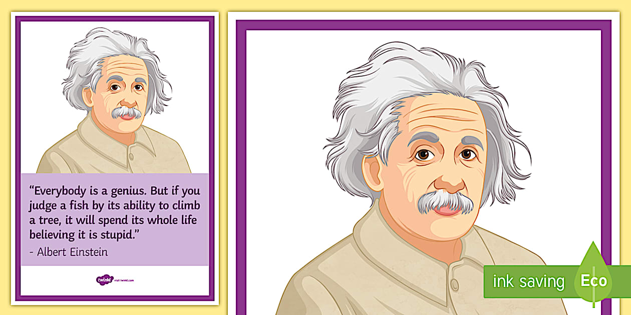 Albert Einstein A4 Display Poster (teacher made) - Twinkl