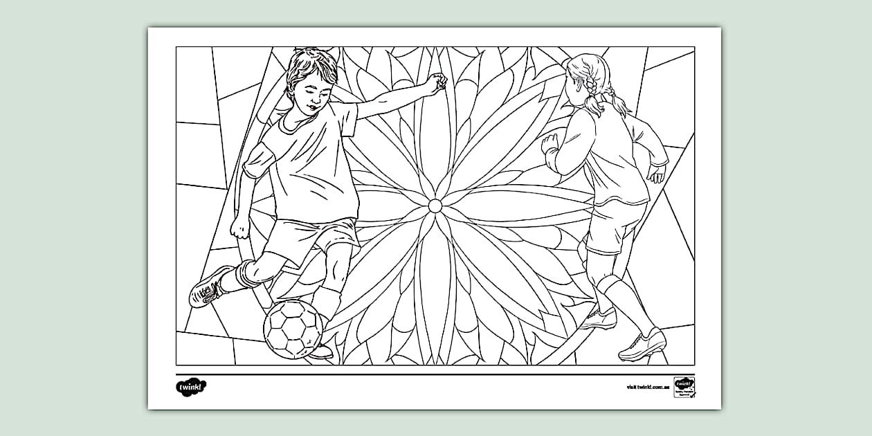 Football Mosaic Colouring Sheet (teacher made) - Twinkl