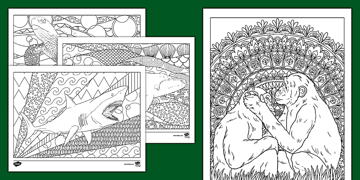 Endangered Animals Mindfulness Coloring Sheets - Twinkl