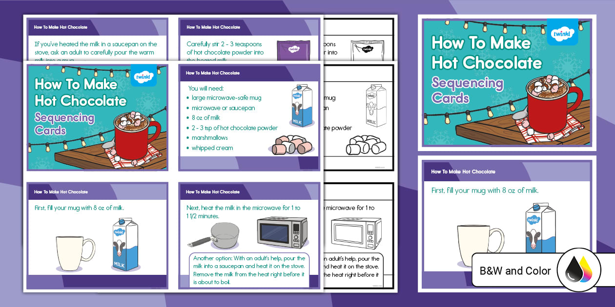 How to Make Hot Chocolate Sequencing Cards (Teacher-Made)