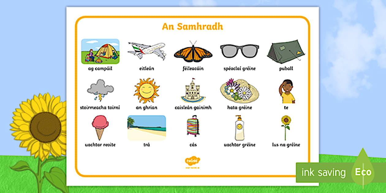 Black and White An Samhradh Mata Focal (l'enseignant a fait)