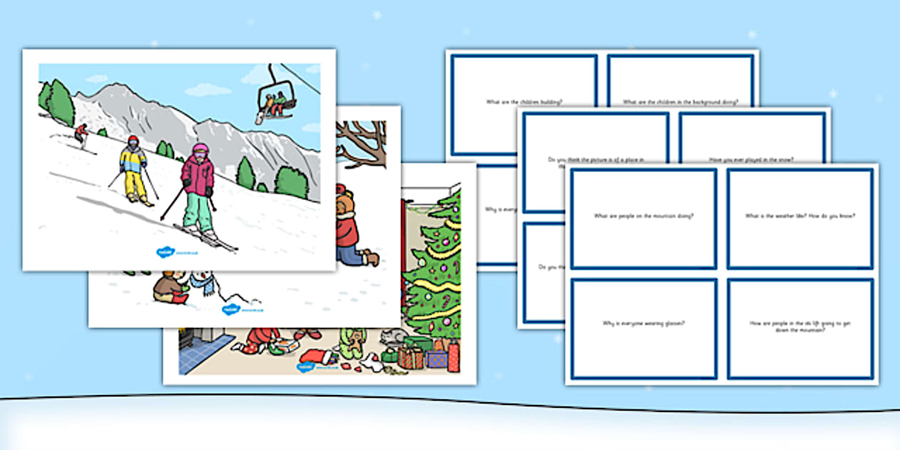 Winter Scenes and Question Cards Pack (teacher made)