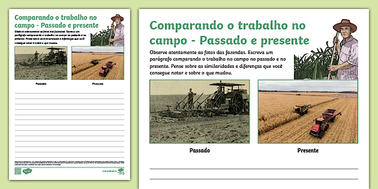 Comparando o trabalho no campo - Passado e presente - Twinkl