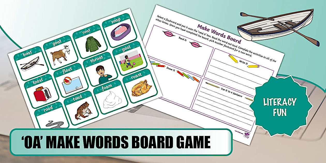 'oa' Make Words Board Game