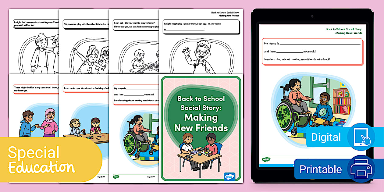 Back to School: Making New Friends Social Story Booklet