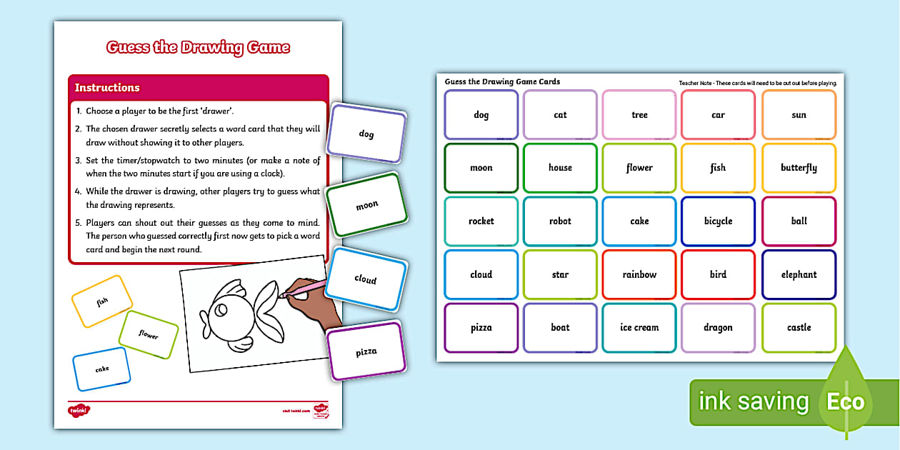Guess Draw Game Instructions (teacher made) - Twinkl