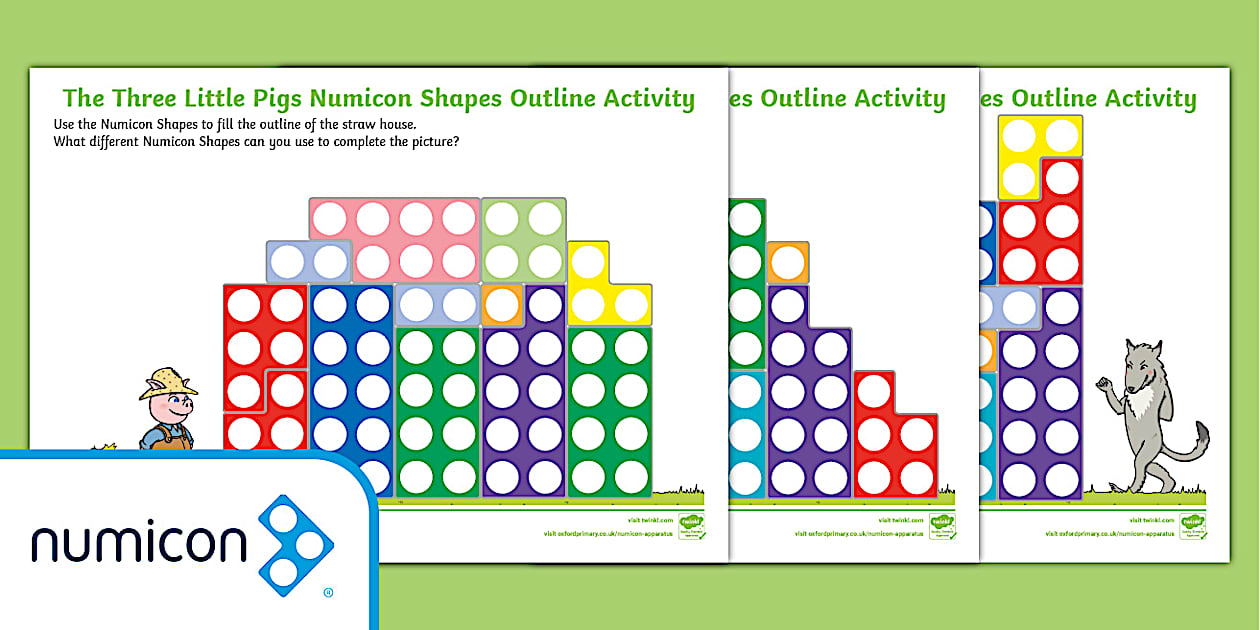 👉 The Three Little Pigs Numicon Shape Matching Activity Pack