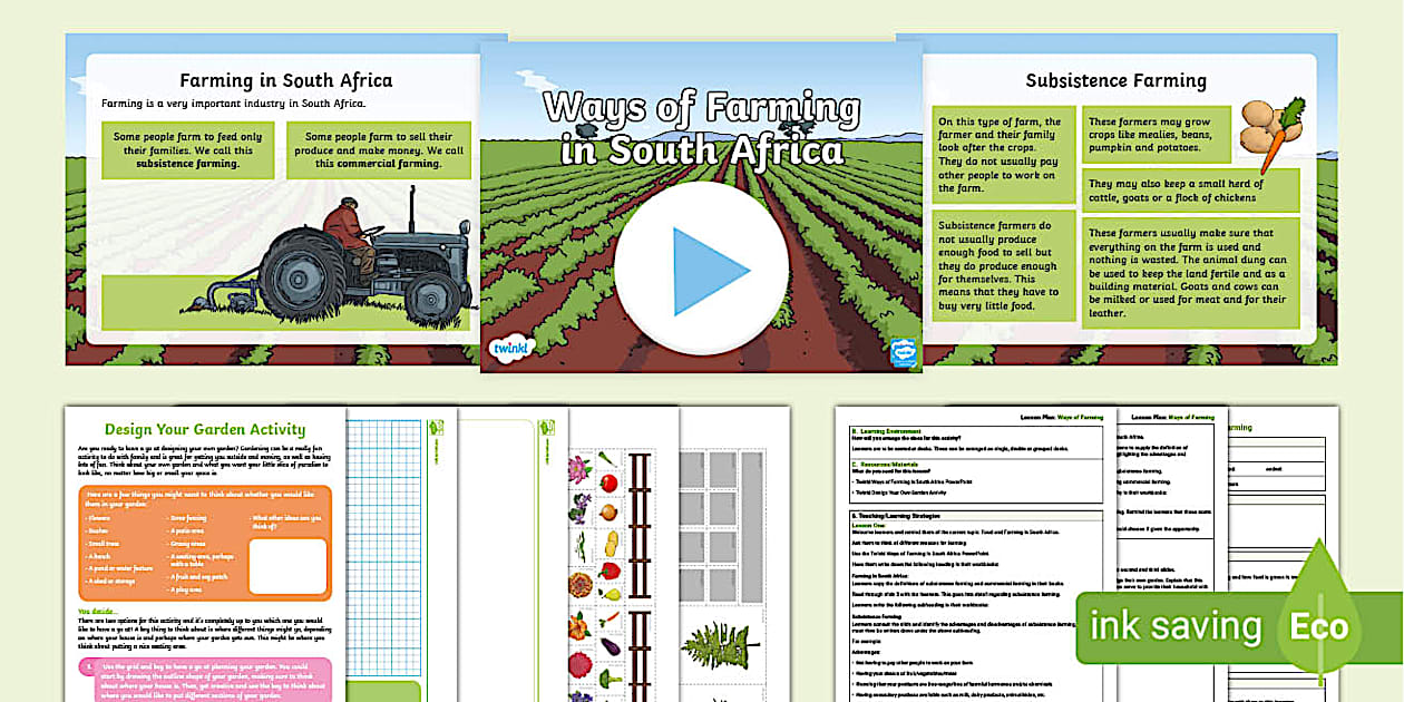Ways of Farming Lesson Plan and Resource Pack (teacher made)