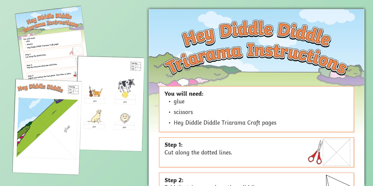 Hey Diddle Diddle Triarama Craft (teacher made) - Twinkl