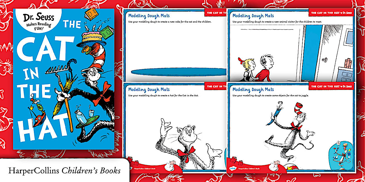 FREE! - The Cat in the Hat: Modelling Dough Mats - Twinkl