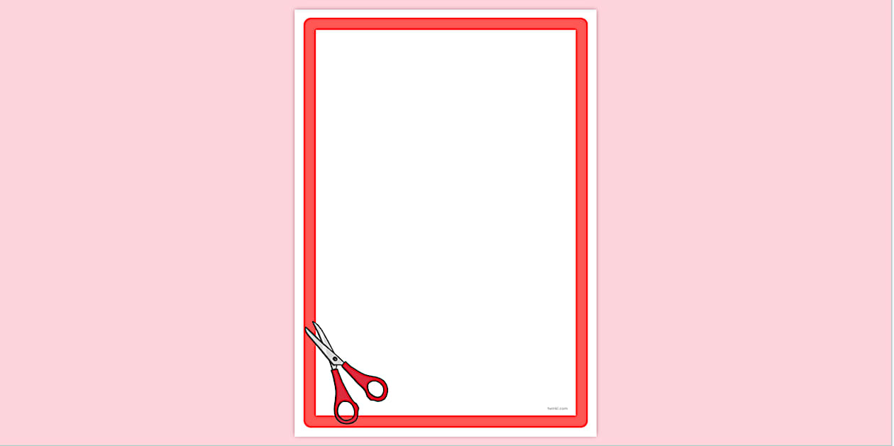 Simple Blank Scissors Page Border | Page Borders | Twinkl