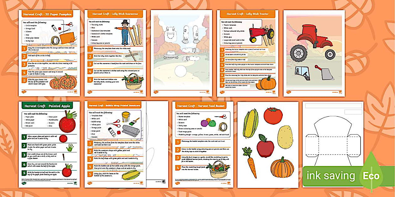 Harvest Craft Ideas Pack (teacher made) - Twinkl