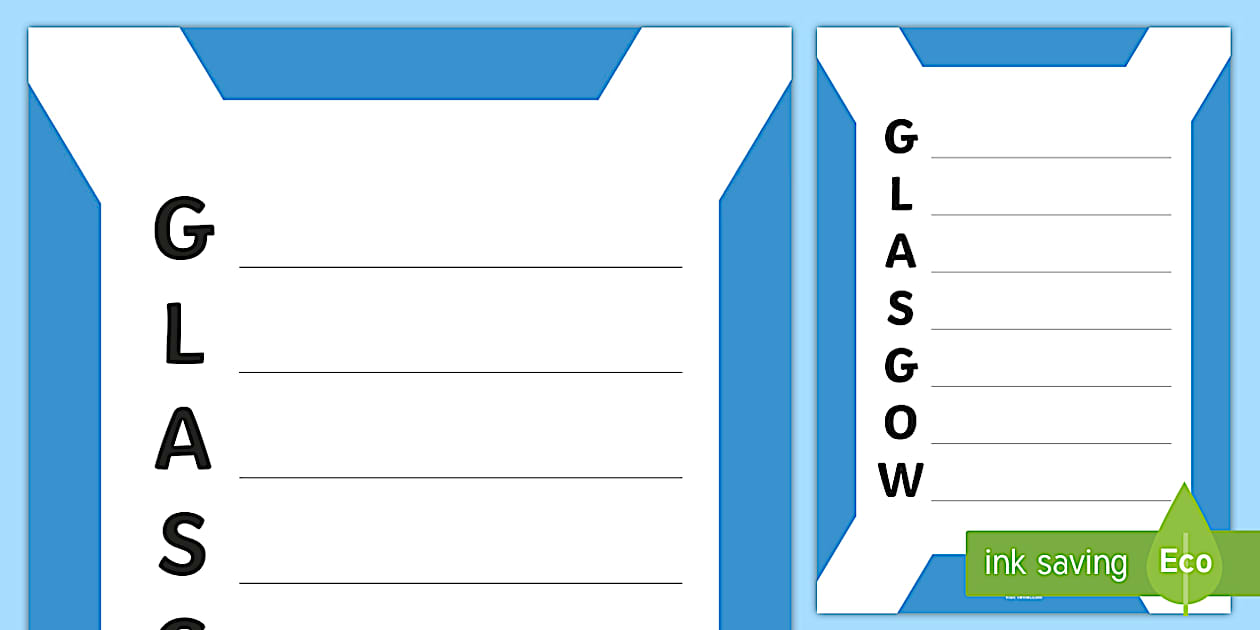 Glasgow Acrostic Poem (teacher made) - Twinkl