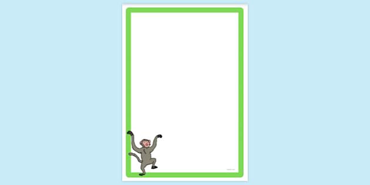 Simple Blank Panicked Monkey Page Border | Page Borders