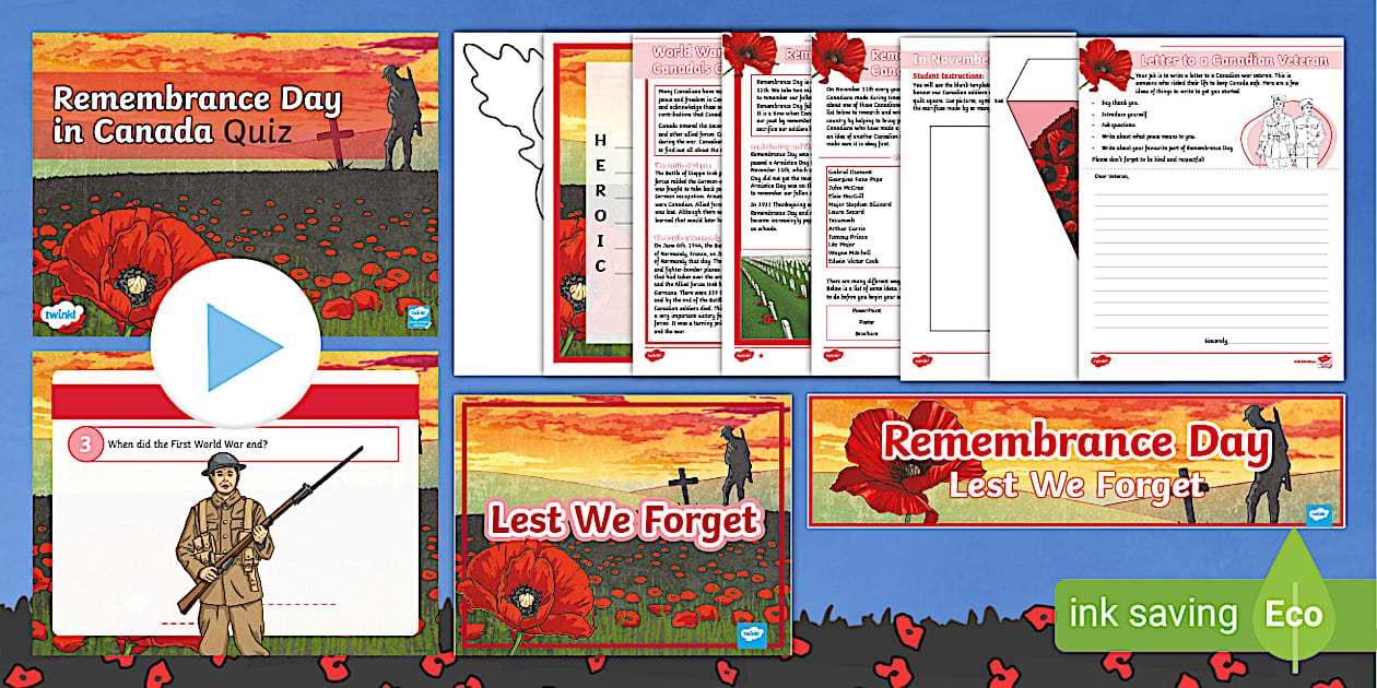 Remembrance Printable Activities | Grades 4-6 (teacher made)