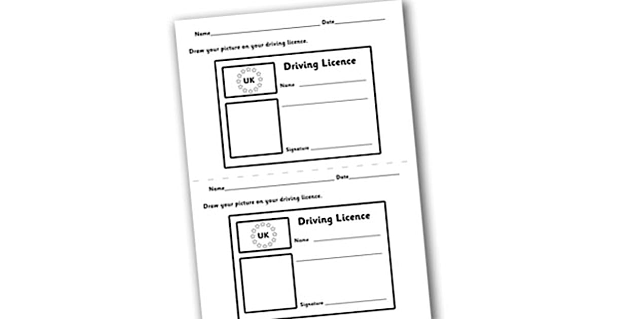 Driving Licence Template (teacher made) - Twinkl