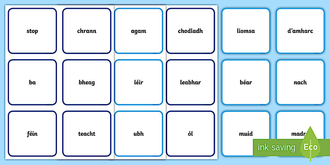 High Frequency Irish Words (121-160) Flashcards Gaeilge