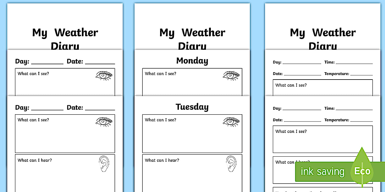 My Weather Diary KS1 Booklet Template (teacher made)