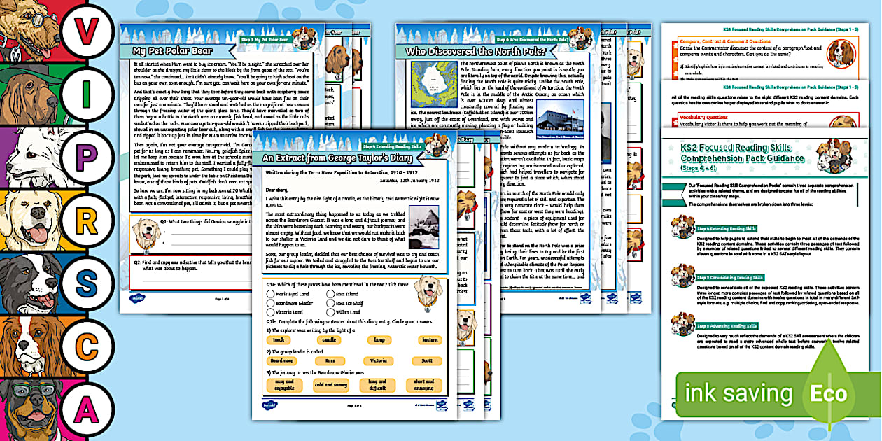 KS2 Polar Regions Focused Reading Skills Comprehension Pack