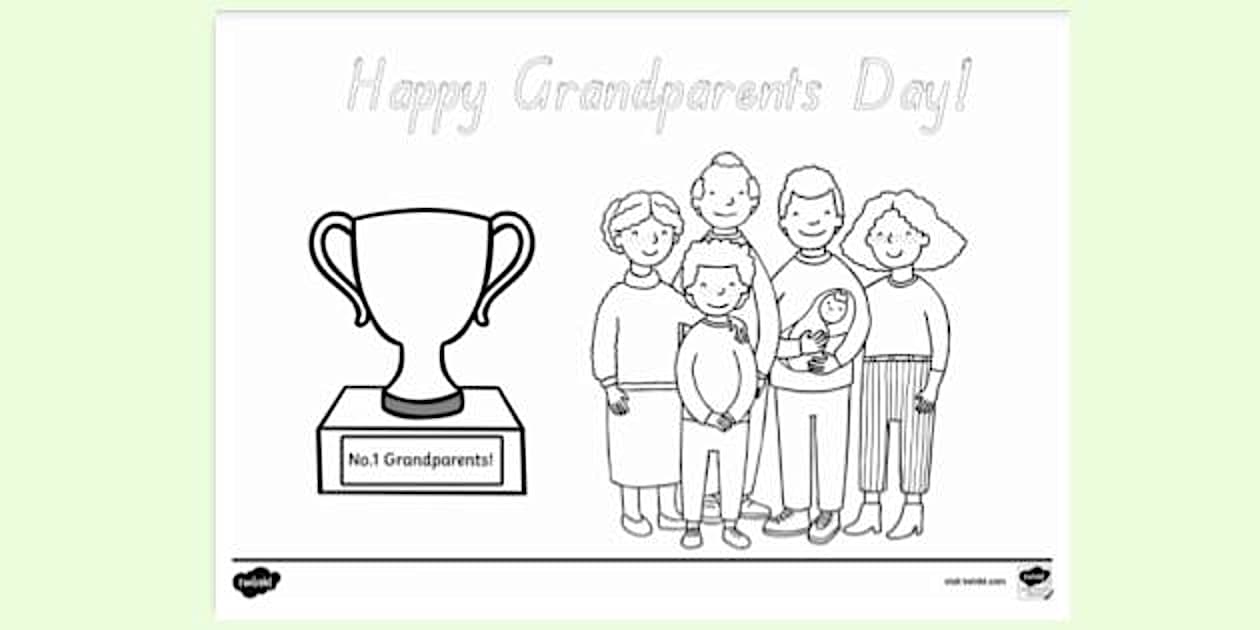 Happy Grandparents Day Colouring Page | Colouring Sheets