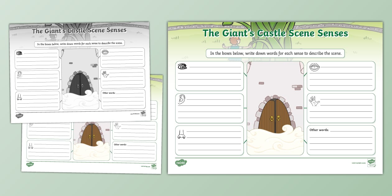 The Giant's Castle Senses Mind Map (teacher made) - Twinkl