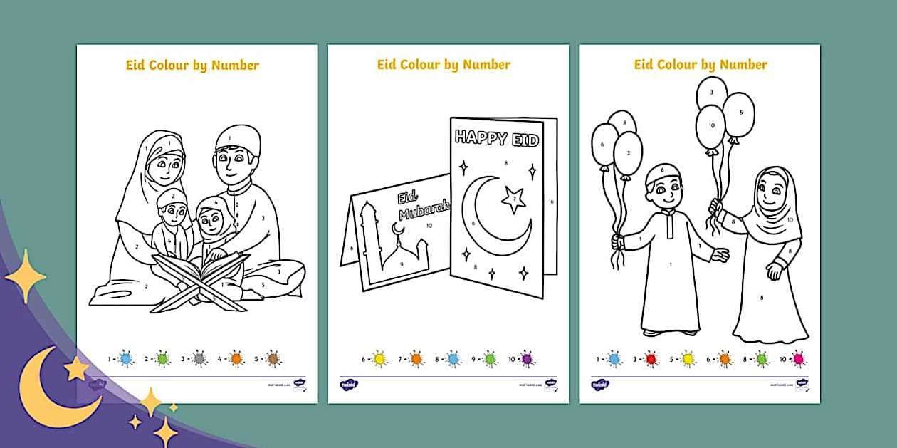 Eid Color by Number (Teacher-Made) - Twinkl