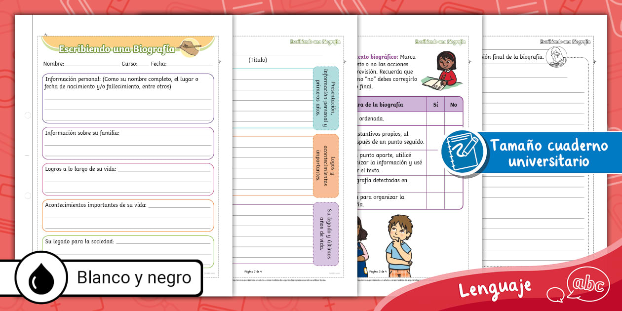 Guía | escritura | biografía | 4º básico | Lenguaje