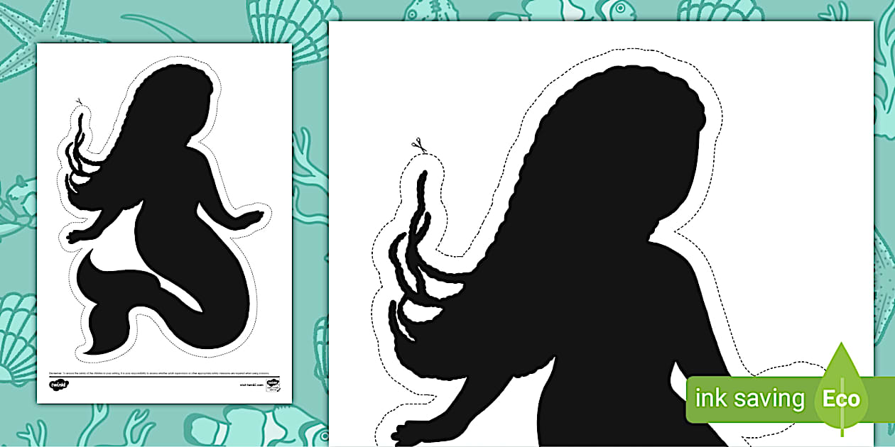 Mermaid Silhouette Cut-Out