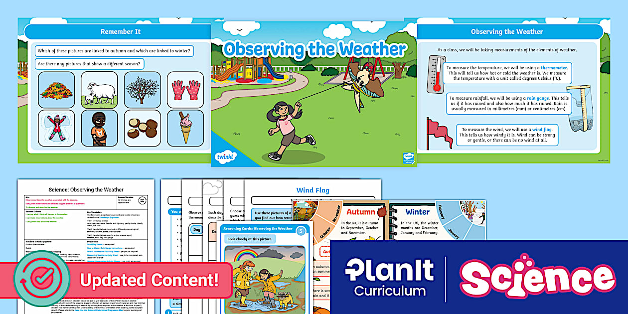 Science: Seasonal Changes Autumn and Winter: Observing the Weather Year 1