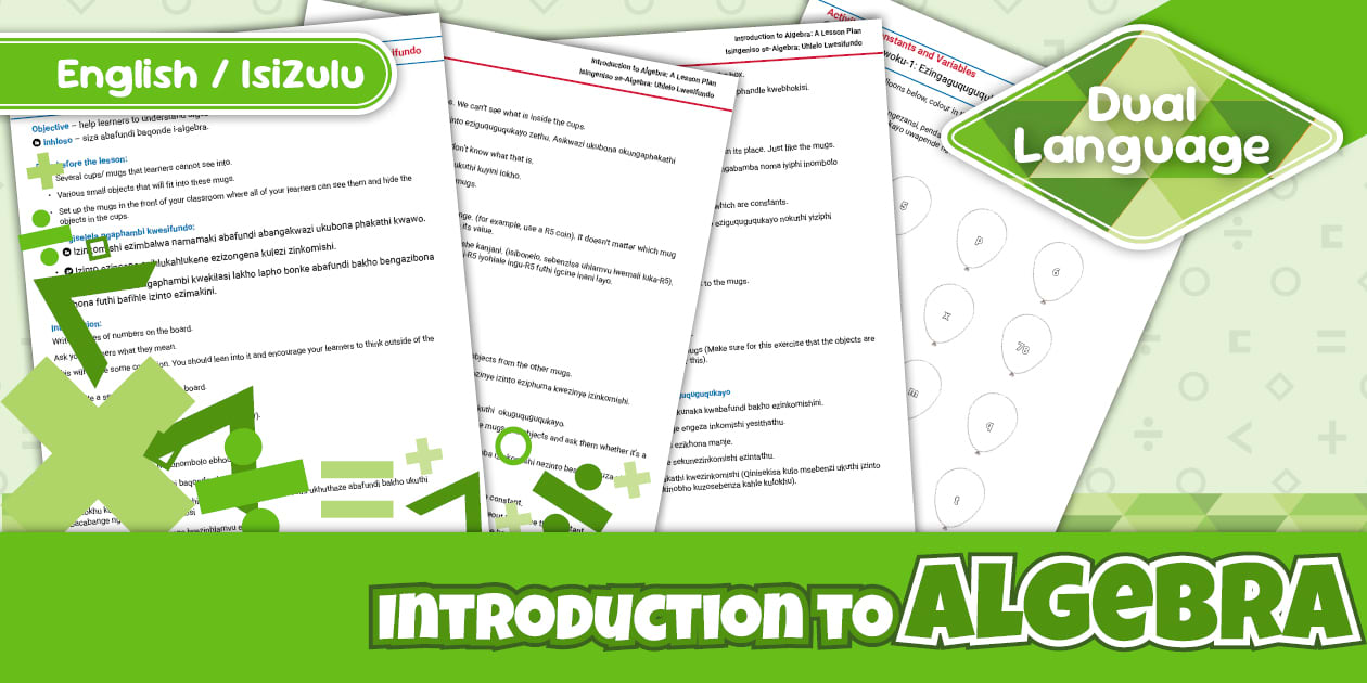 Introduction to Algebra – A Lesson Plan