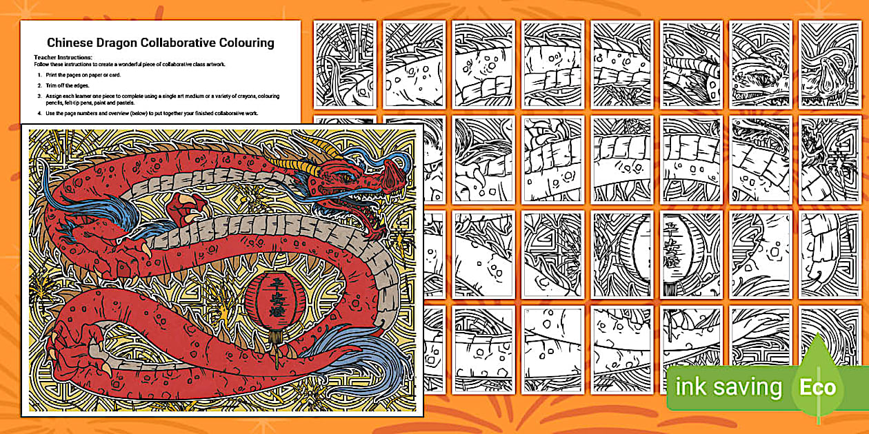 Chinese Dragon Collaborative Art Project Pack (teacher made)