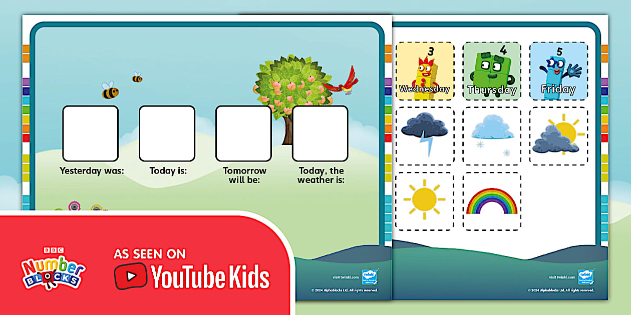 FREE! - Numberblocks: Daily Calendar Activity Worksheet