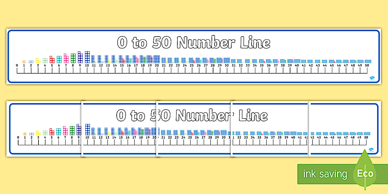 0-50 Number Line Banner Number Shapes - KS1 Primary Maths Resources