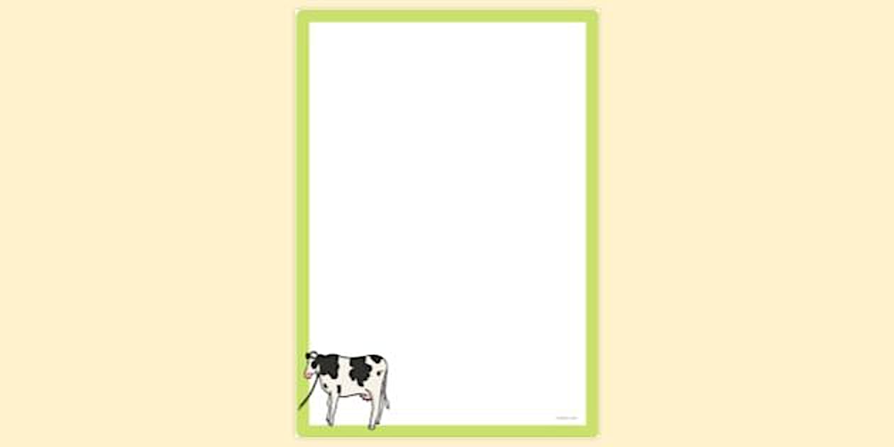 Cow Page Border - Printable Primary Resources (Teacher-Made)