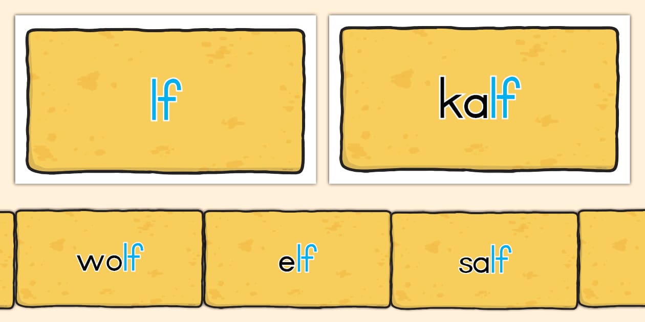 Graad 2 Klanke Woordmuurkaarte lf (Teacher-Made) - Twinkl