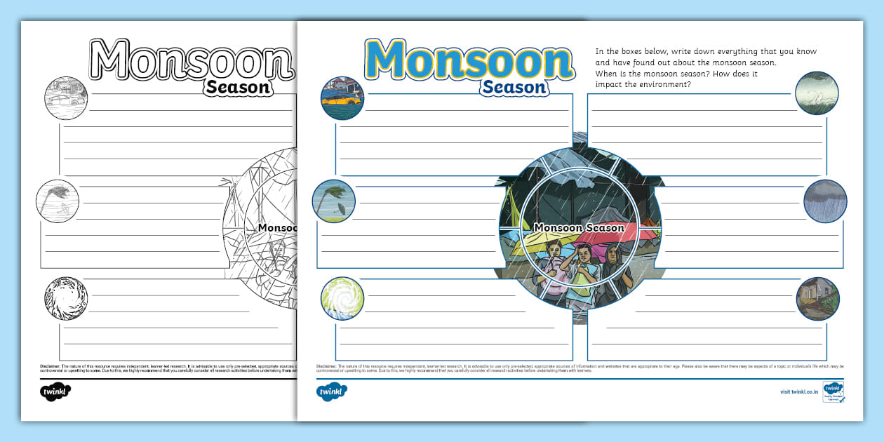 Monsoon Season Mind Map (Teacher-Made) - Twinkl