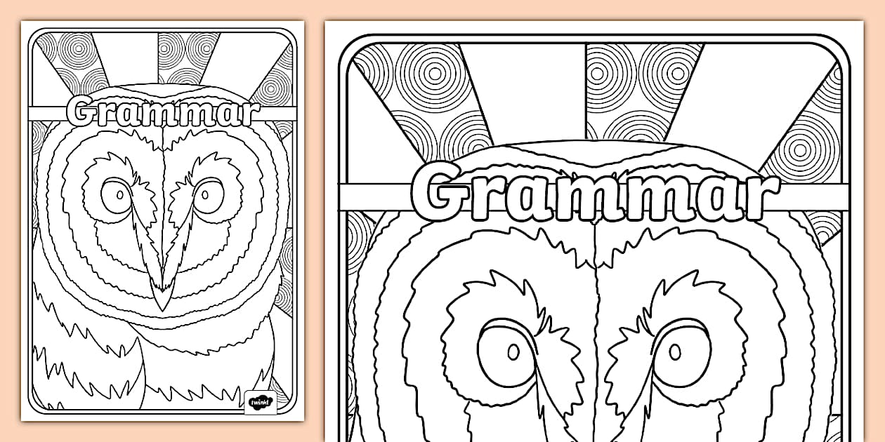 Mindfulness Colouring Book Cover - Grammar (teacher made)