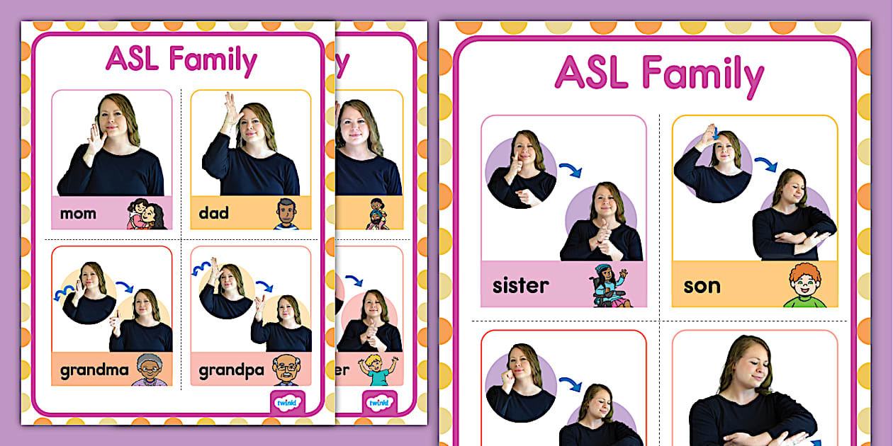 American Sign Language Family Signs for Kids | Twinkl USA