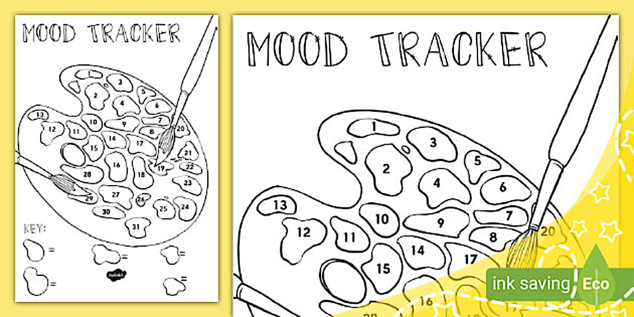 Art-Themed Mood Tracker Bullet Journal Page (Teacher-Made)
