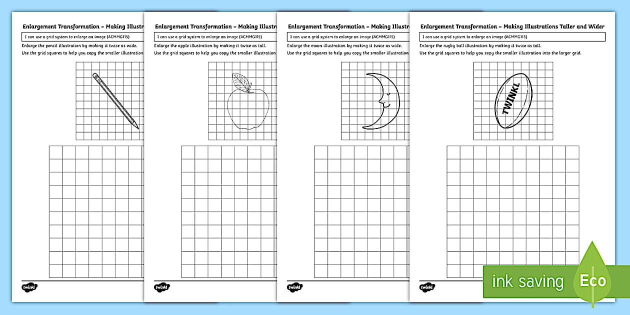 Enlargement Transformation Making Illustrations Taller and Wider ...